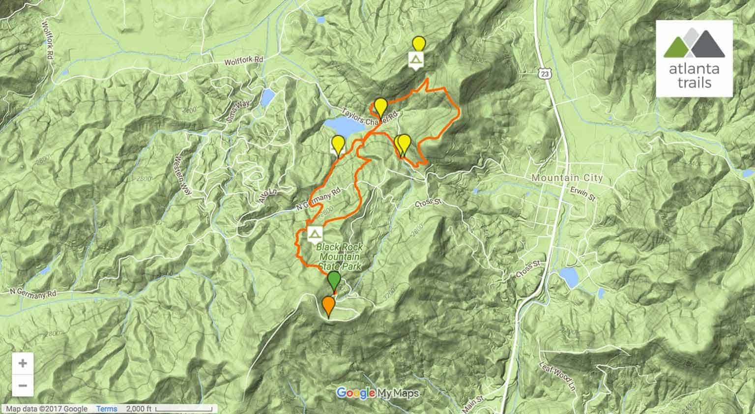 James E Edmonds Trail at Black Rock Mountain State Park