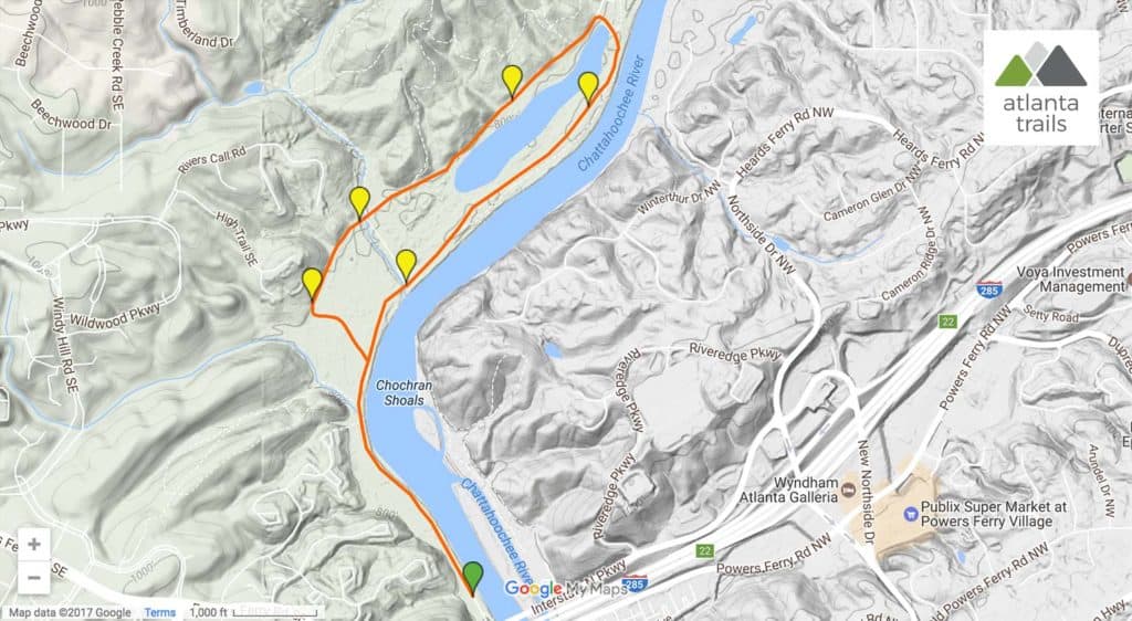 Cochran Shoals Trail at the Chattahoochee River