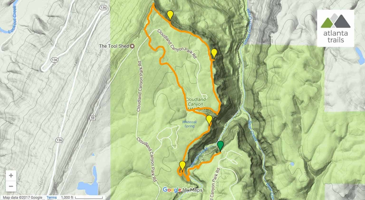 West Rim Loop Trail at Cloudland Canyon State Park
