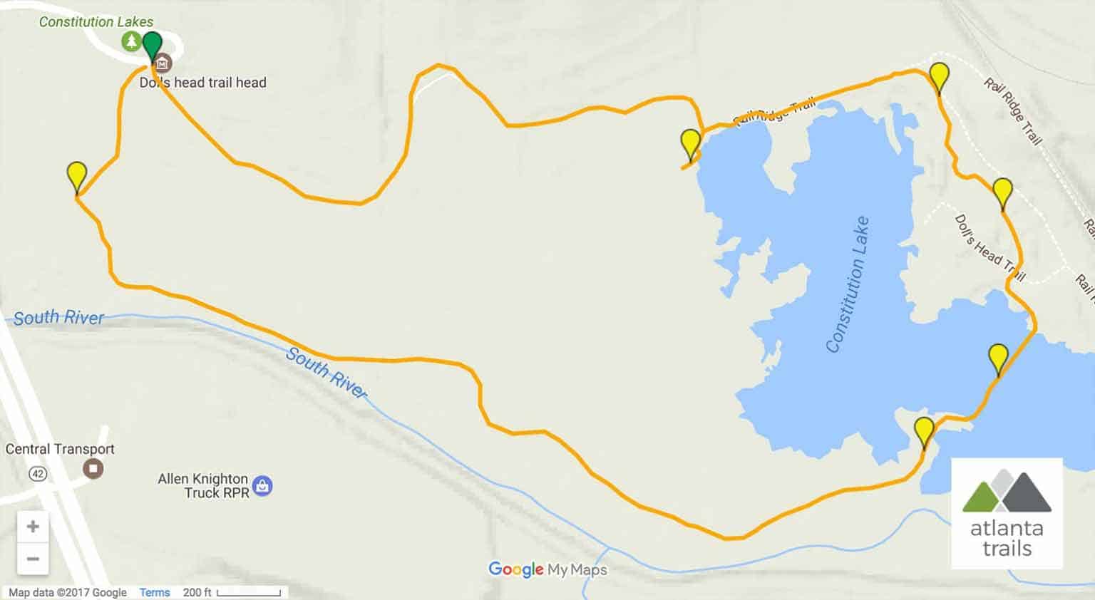 Doll's Head Trail at Constitution Lakes Park in Atlanta